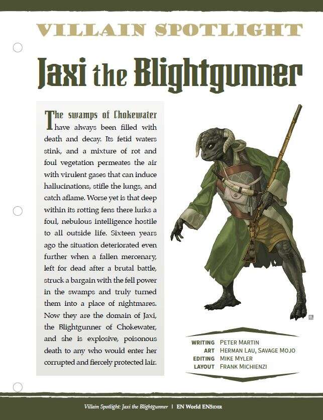 EN5ider #316 - Villain Spotlight: Jaxi the Blightgunner - EN Publishing ...