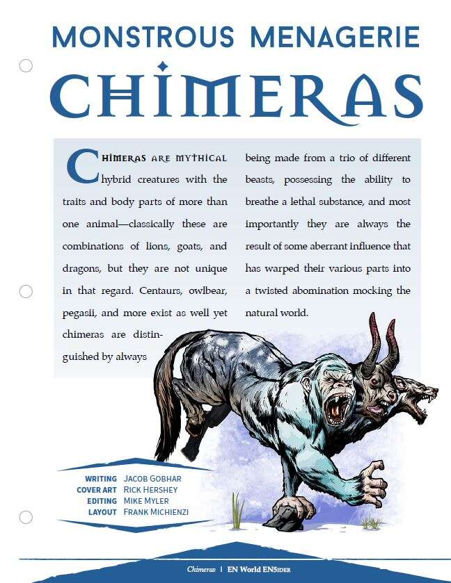 EN5ider #320 - Monstrous Menagerie: Chimeras - EN Publishing | D&D 5th ...