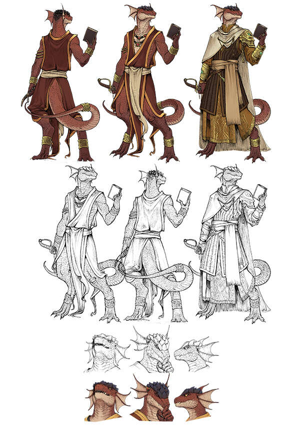 Character stock sketch and color series: Lizardfolk Noble - Vagelio ...
