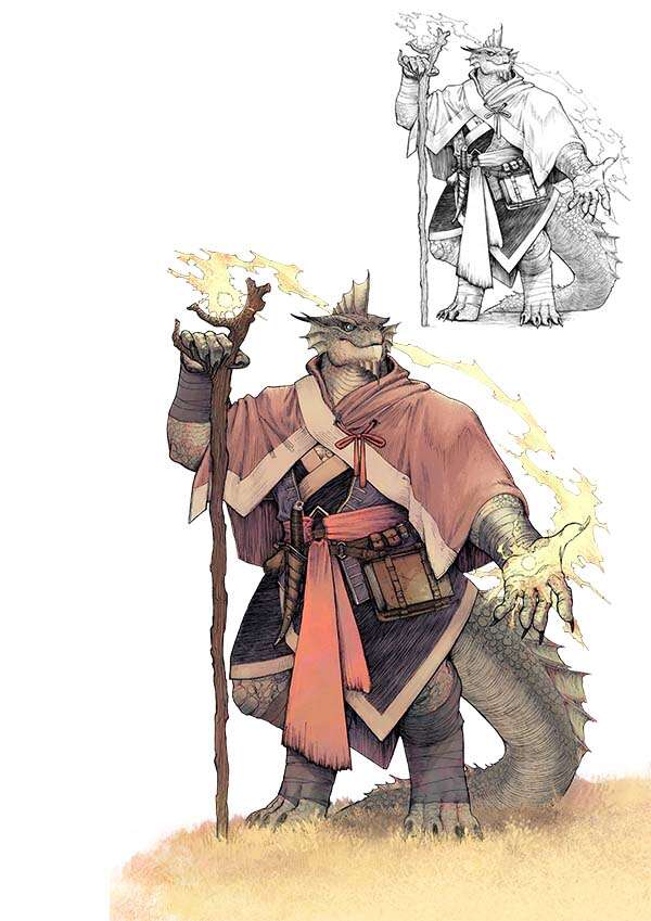 Character stock sketch and color series: Dragonborn Wizard - Vagelio ...