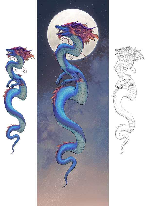 Creature stock sketch and color series: Oriental Dragon - Vagelio ...