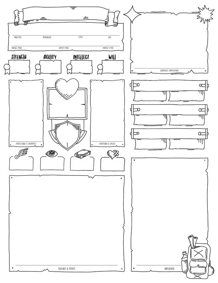 Shadow of the Demon Lord Hand Drawn Character Sheet - Schwalb ...