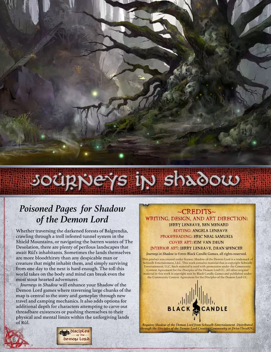 Journeys in Shadow - Schwalb Entertainment | Black Candle Games ...