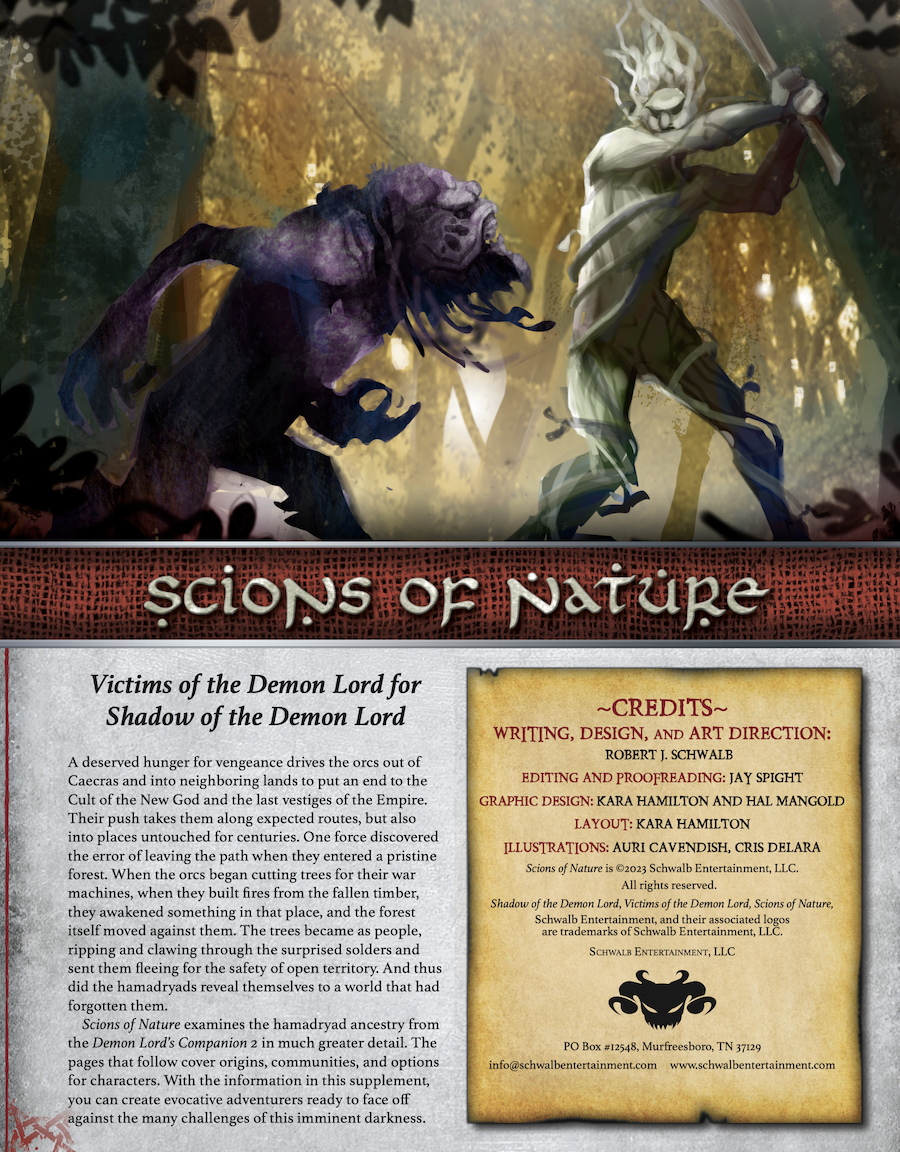 Scions of Nature - Schwalb Entertainment | Victims of the Demon Lord ...