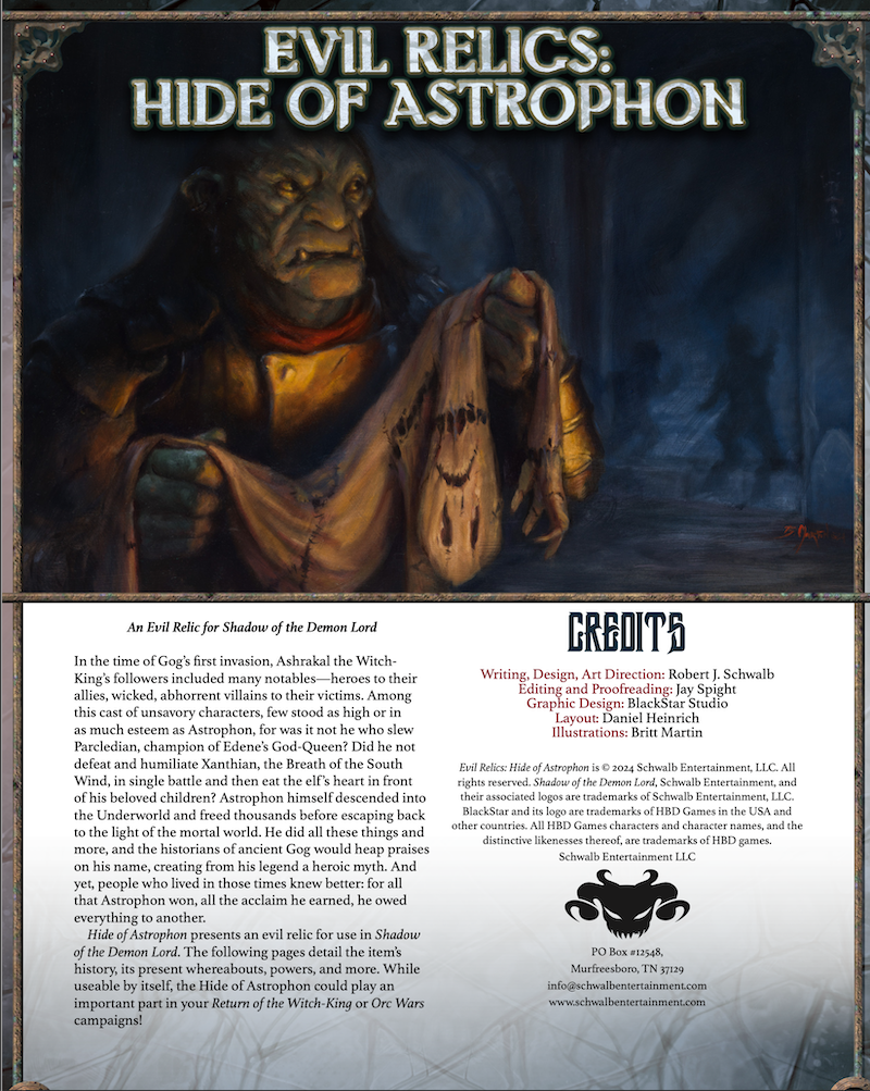 Evil Relics: Hide of Astrophon - Schwalb Entertainment | Blackstar ...