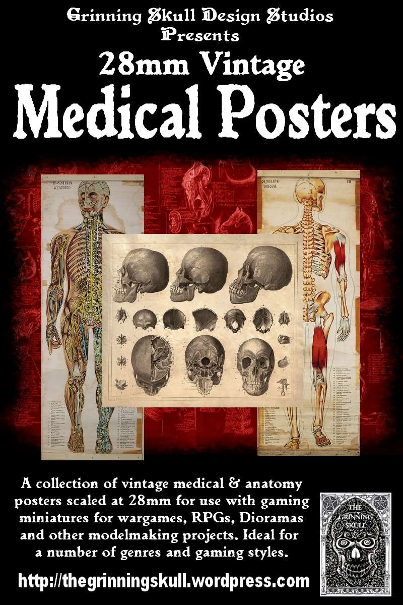 28mm vintage Medical posters - Grinning Skull Studios | papermodels ...
