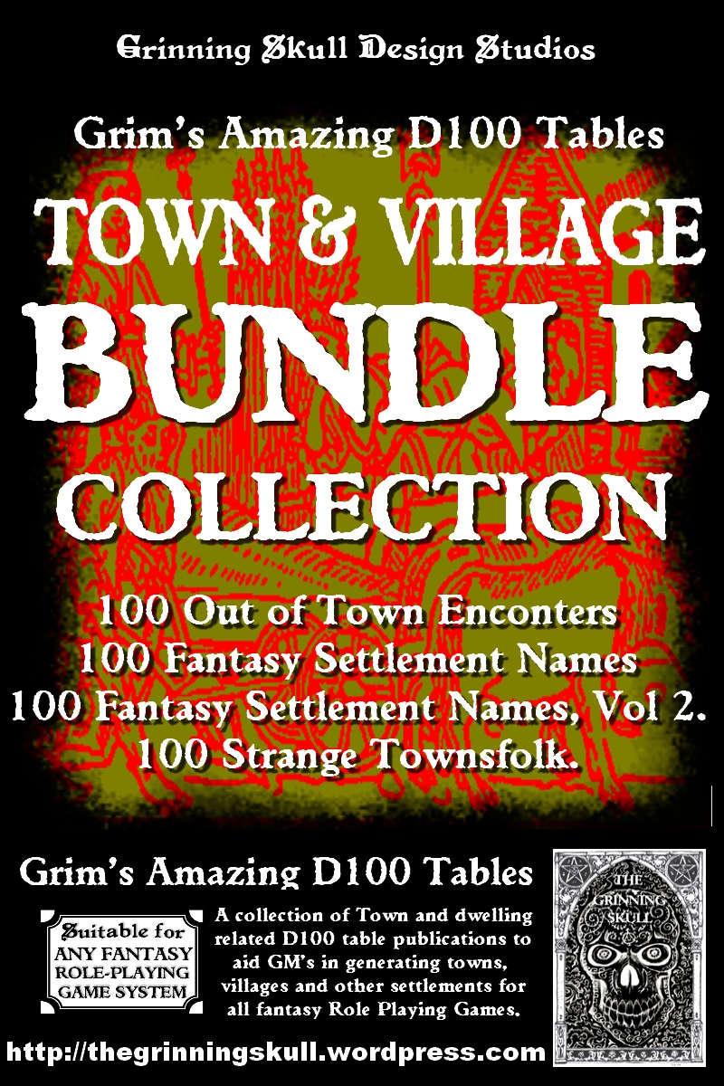 Grim's Amazing D100 Tables Town Bundle Collection [BUNDLE] - Grinning ...