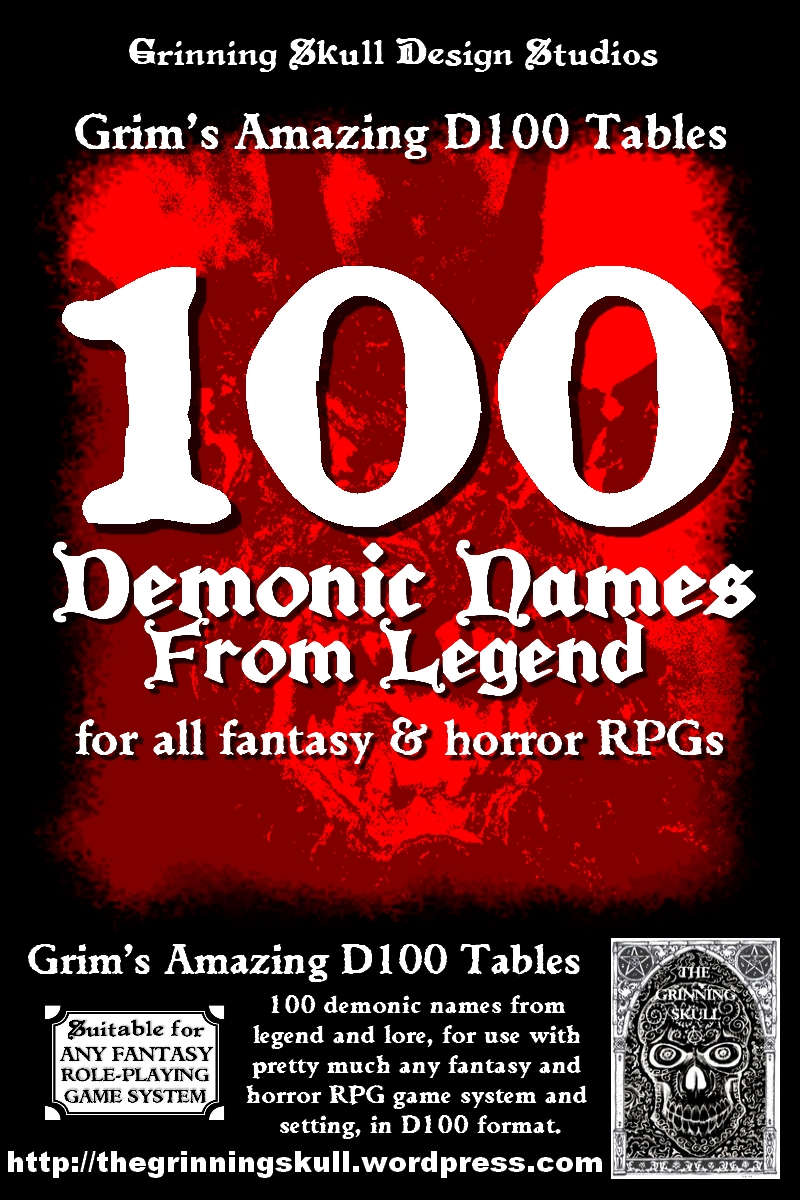 100 Demonic Names from legend for all fantasy & horror RPGs - Grinning ...