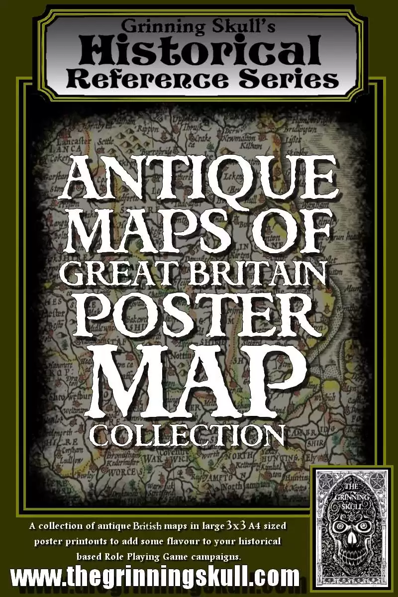 Grinning Skull's Historical Reference Series: Antique Maps of Great Britain, Poster Map ...