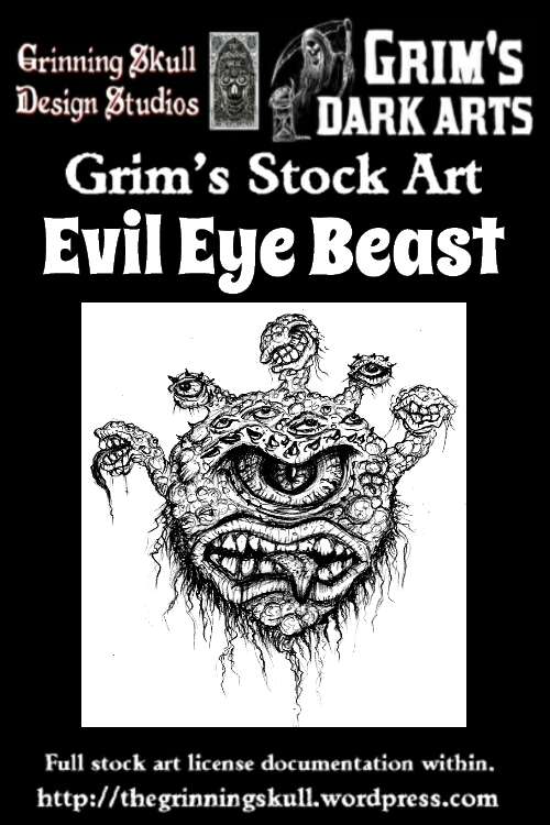Grim's Stock Art Evil Eye Beast - Grinning Skull Studios | stock art ...
