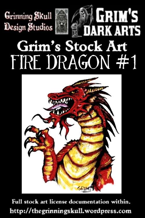 Grim's Stock Art: Fire Dragon #1 - Grinning Skull Studios | stock art ...