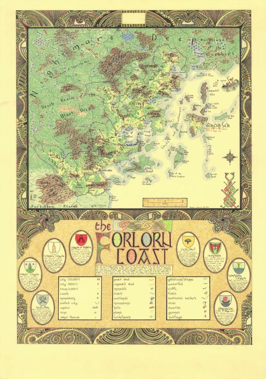 Fantasy Map of the Forlorn Coast - Sage Productions | DriveThruRPG
