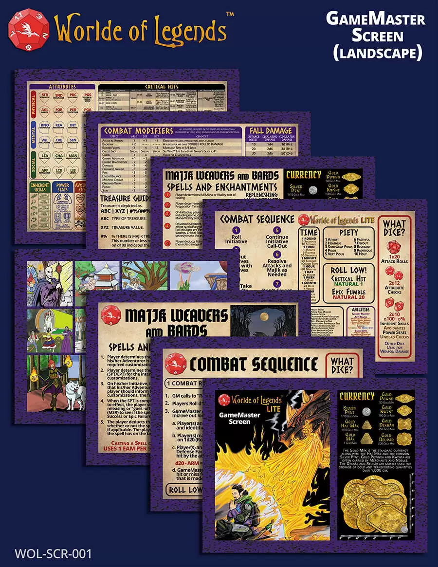 Worlde of Legends™ SCREEN: LITE GameMaster Screen Inserts (Landscape ...
