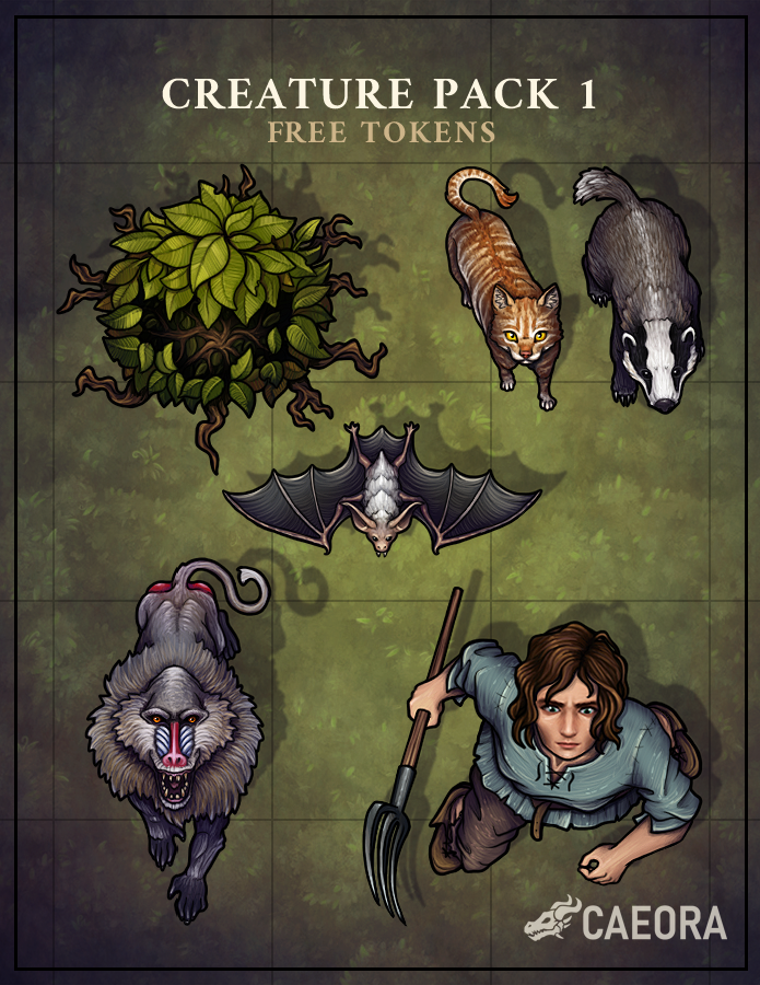 Creature Pack 1 - Caeora | Token Packs | DriveThruRPG