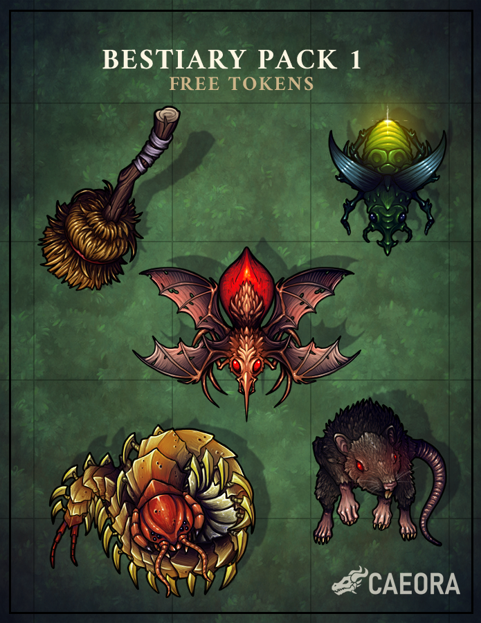 Bestiary Pack 1 - Caeora | Token Packs | DriveThruRPG