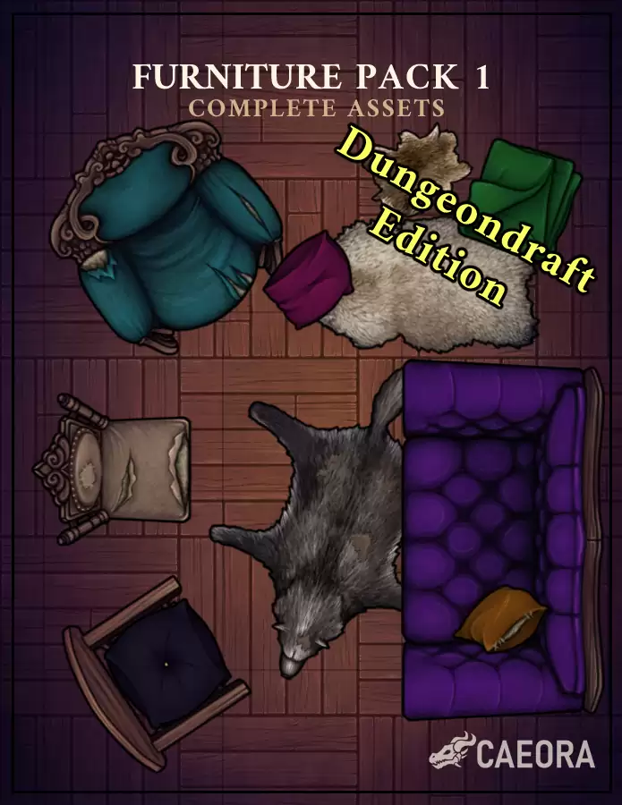 Furniture Pack 1 Complete Dungeondraft Edition - Caeora | Token Packs ...