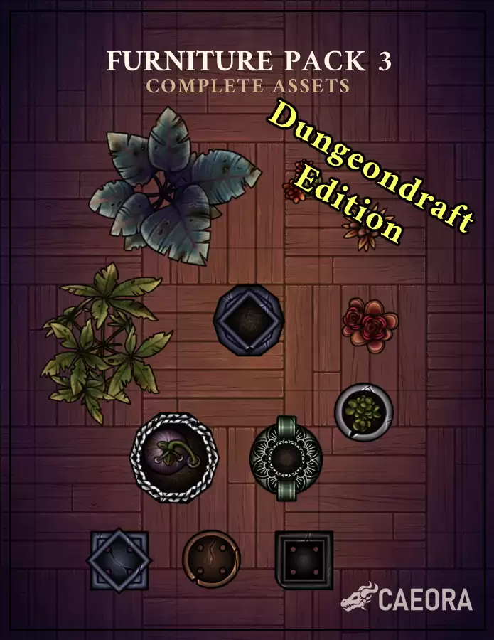 Furniture Pack 3 Dungeondraft Edition - Caeora | Token Packs | DriveThruRPG