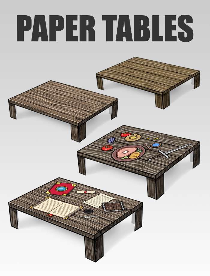 3D Paper Tables | Papercraft objects and paper miniatures - RPG ...