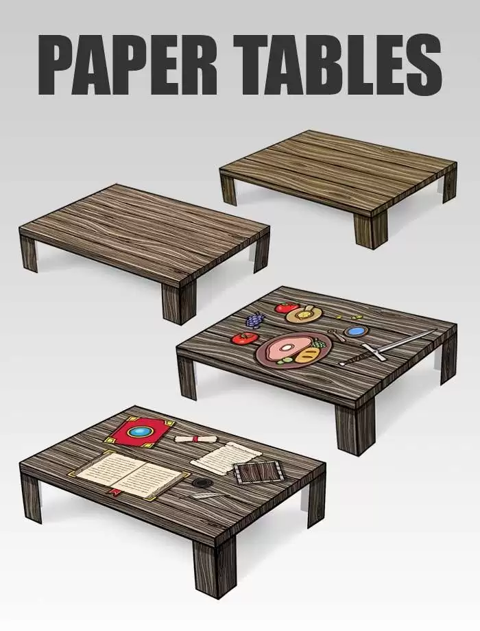 3D Paper Tables | Papercraft objects and paper miniatures - RPG ...