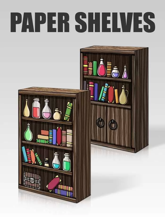 3D Paper Shelves | Papercraft objects and paper miniatures - RPG ...