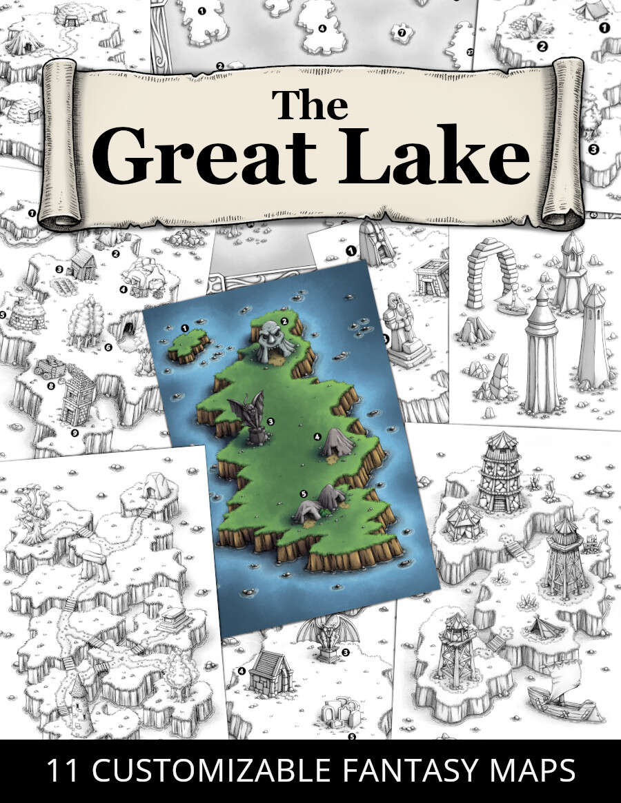The Great Lake | Customizable Fantasy Maps - RPG Blacksmith | DriveThruRPG