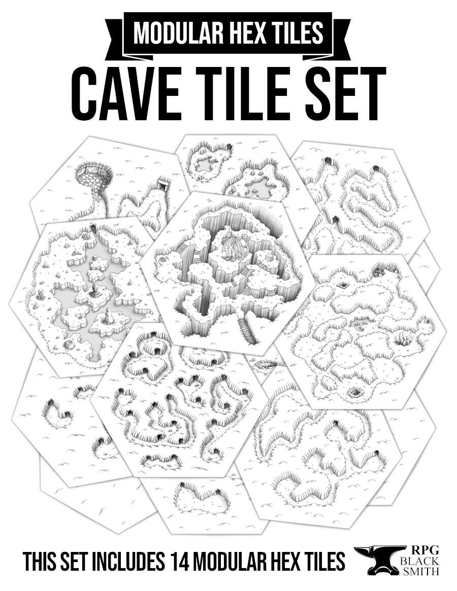 Underworld & Cave Hex Tiles for tabletop role-playing games - RPG ...