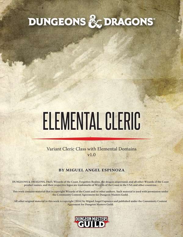 Elemental Cleric (5E) - Dungeon Masters Guild | DriveThruRPG