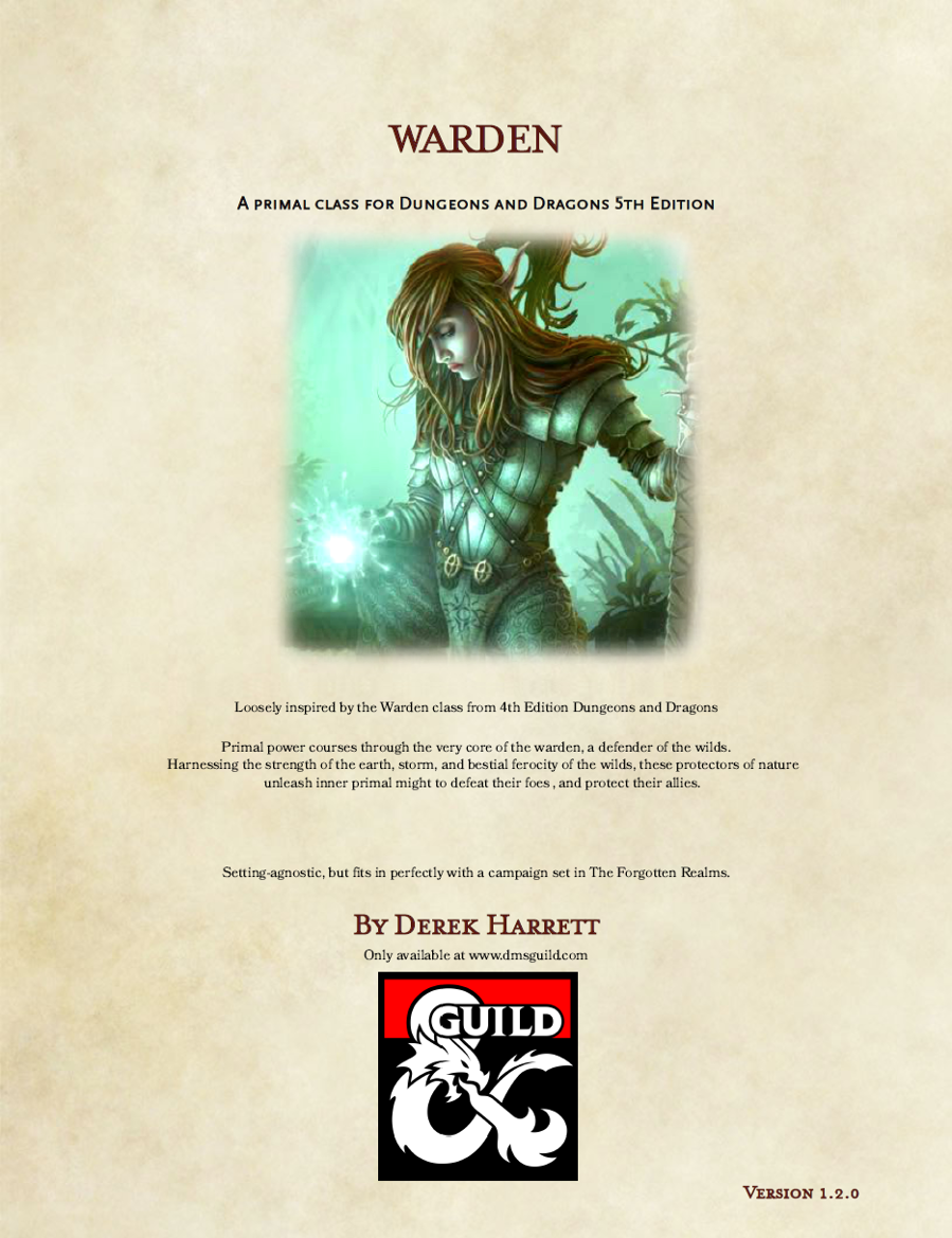 Warden Class - Dungeon Masters Guild | DriveThruRPG