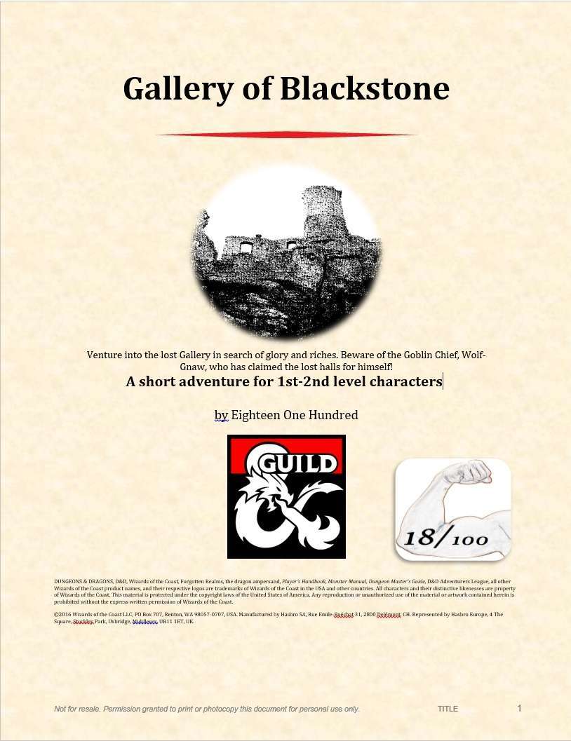 Gallery of Blackstone - Dungeon Masters Guild | DriveThruRPG