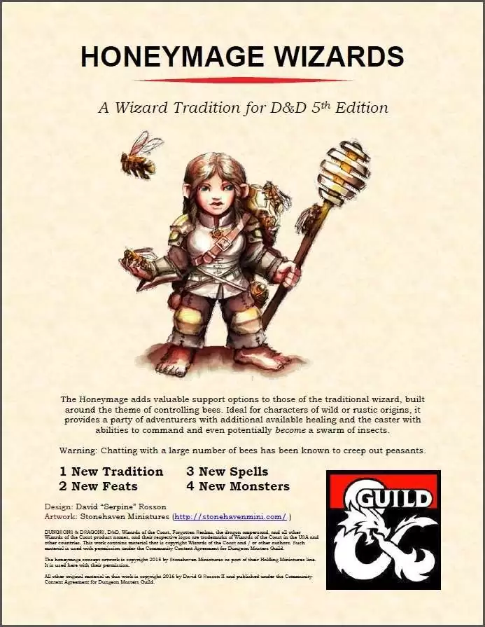 Honeymage Wizard Tradition + Monstrous Bees - Dungeon Masters Guild ...