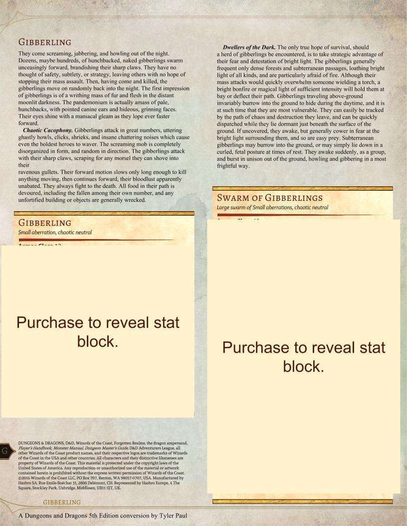 Gibberlings - Aberrant Chaos Monsters - Dungeon Masters Guild ...