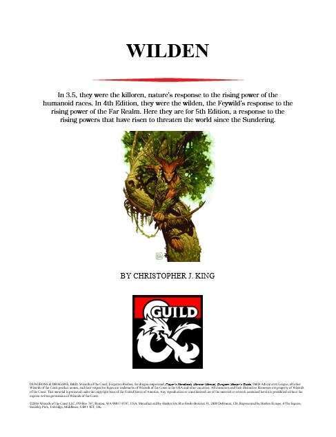 Wilden - Dungeon Masters Guild | DriveThruRPG