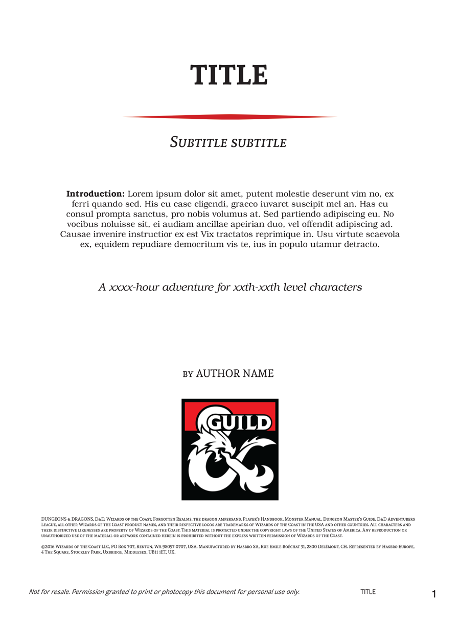 Adventure Template for Scrivener - Dungeon Masters Guild | DriveThruRPG