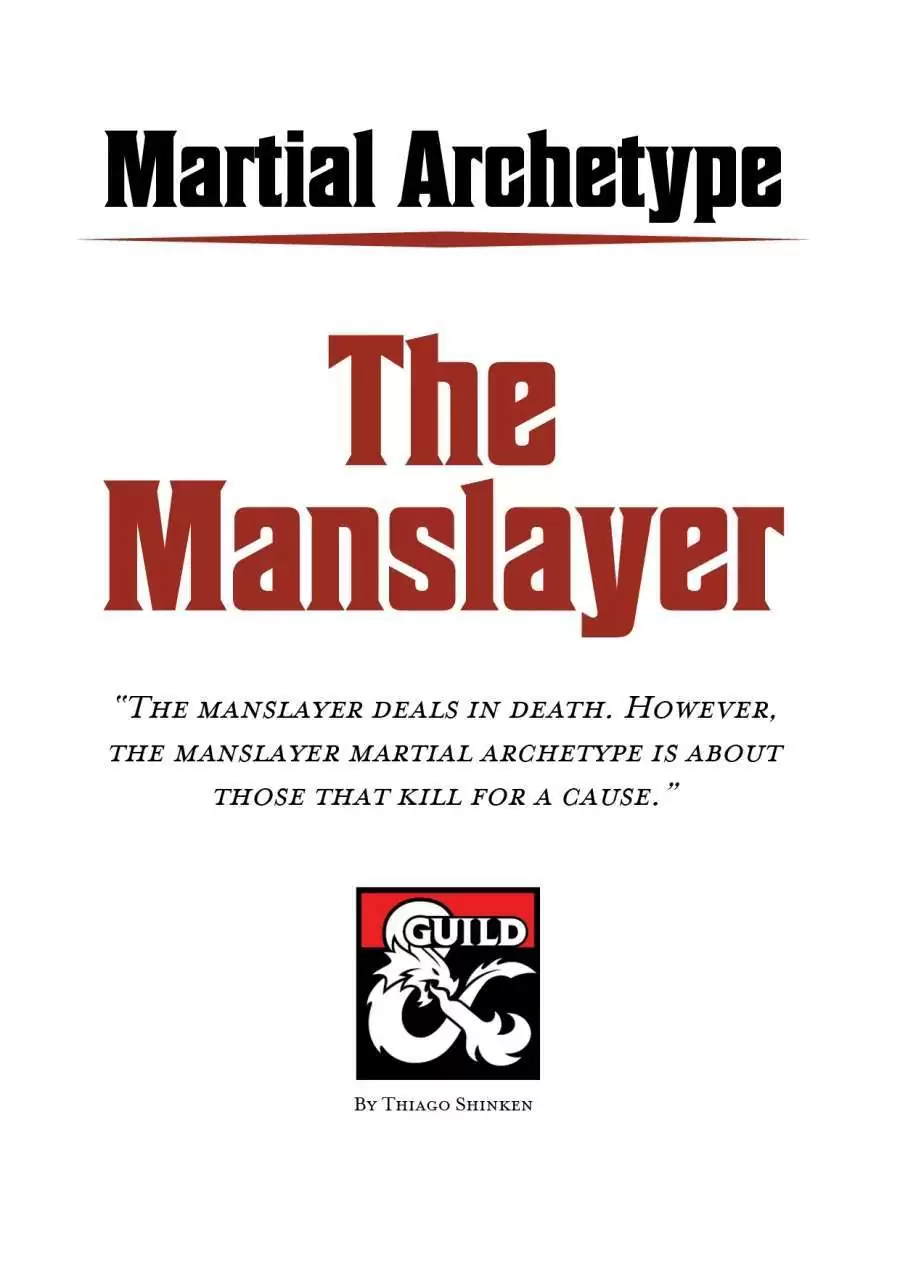 The Manslayer - Martial Archetype - Dungeon Masters Guild | DriveThruRPG