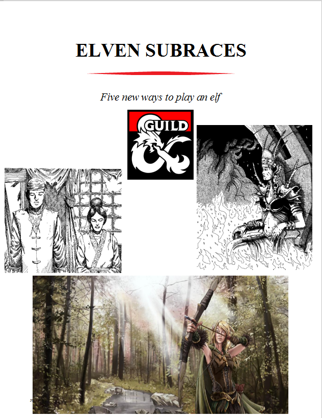 Elven subraces, 5 new ways to play an elf - Dungeon Masters Guild ...