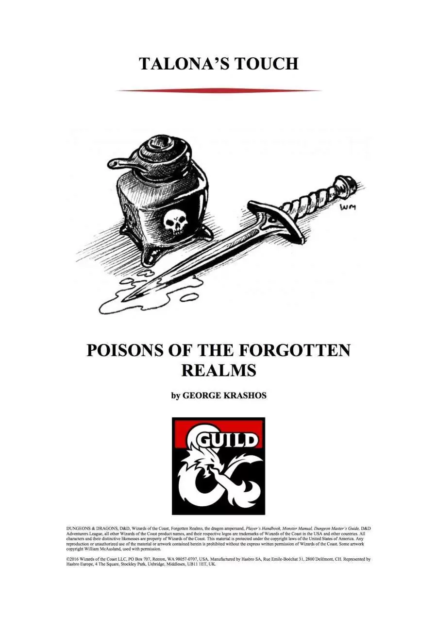 Talona's Touch: Poisons of the Forgotten Realms - Dungeon Masters Guild ...