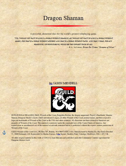 D&D 5e - Dragon Shaman Class - Dungeon Masters Guild | DriveThruRPG