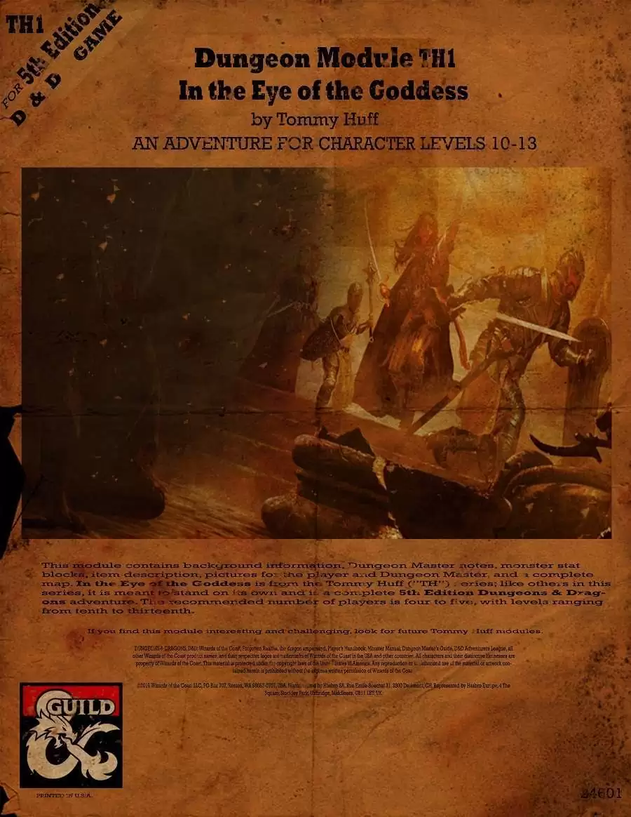 Dungeon Module TH1: In the Eye of the Goddess - Dungeon Masters Guild ...