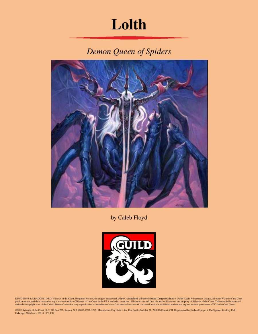 Lolth, Demon Queen of Spiders - Dungeon Masters Guild | DriveThruRPG