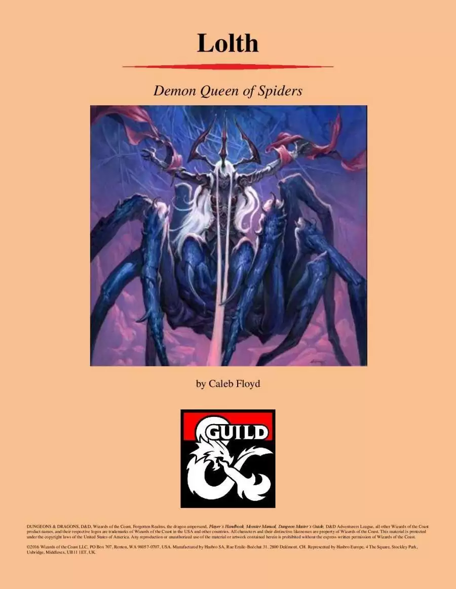 Lolth, Demon Queen of Spiders - Dungeon Masters Guild | DriveThruRPG