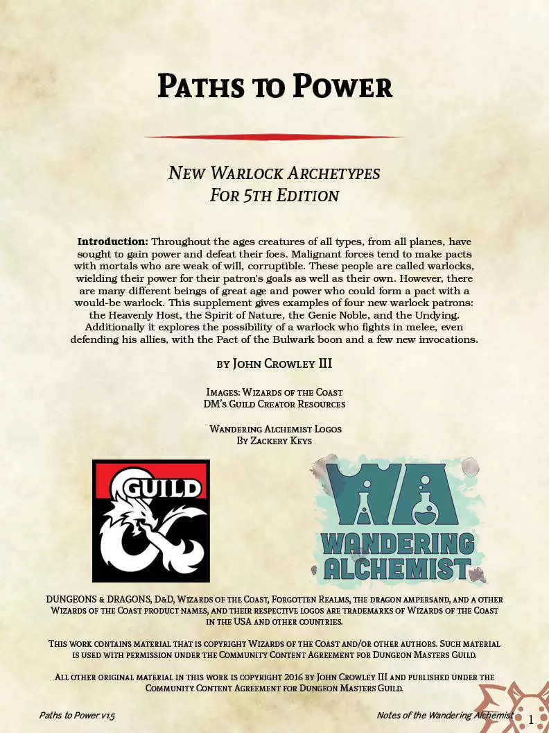 Paths to Power: New Warlock Archetypes - Dungeon Masters Guild ...