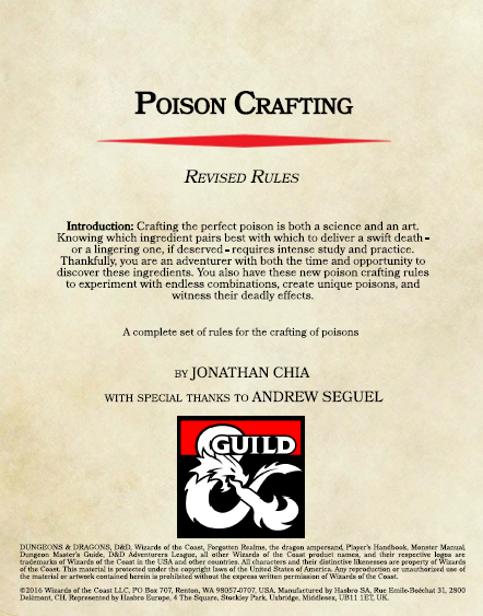 Poison Crafting: Revised Rules - Dungeon Masters Guild | DriveThruRPG