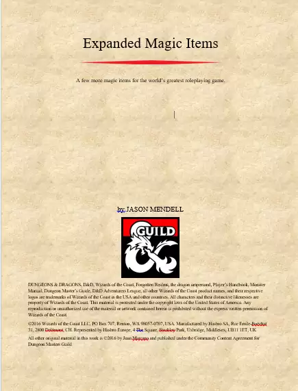 D&D 5e - Expanded Magic Items - Dungeon Masters Guild | DriveThruRPG
