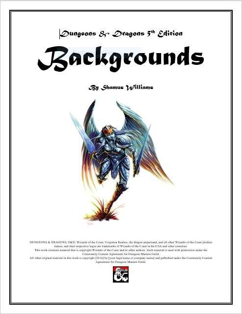 Backgrounds, Vol. 1 - Dungeon Masters Guild | DriveThruRPG