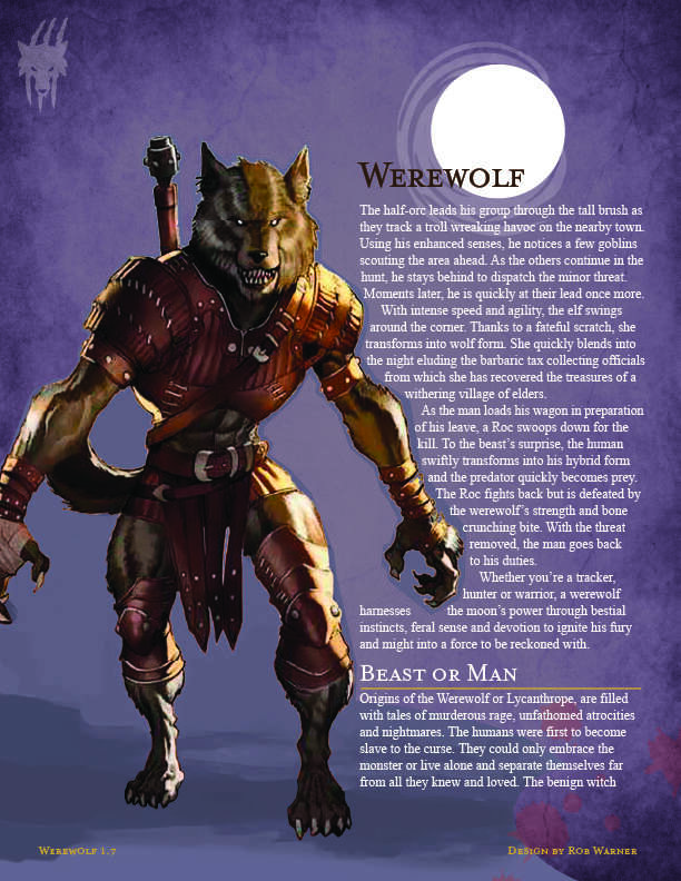 Werewolf Class (5e) - Dungeon Masters Guild | DriveThruRPG