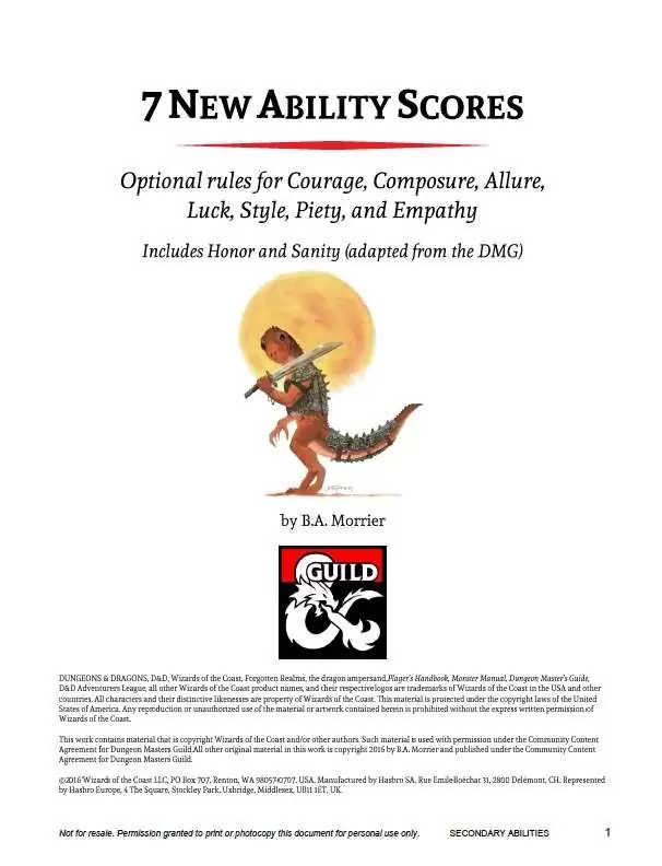 7 New Ability Scores - Dungeon Masters Guild | DriveThruRPG