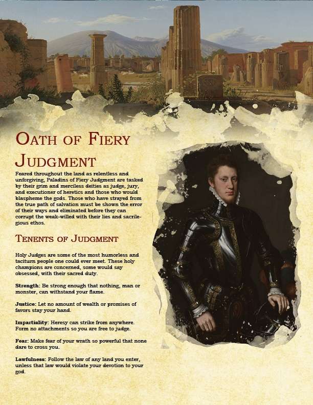 Paladin Archetype: Oath of Fiery Judgment - Dungeon Masters Guild ...