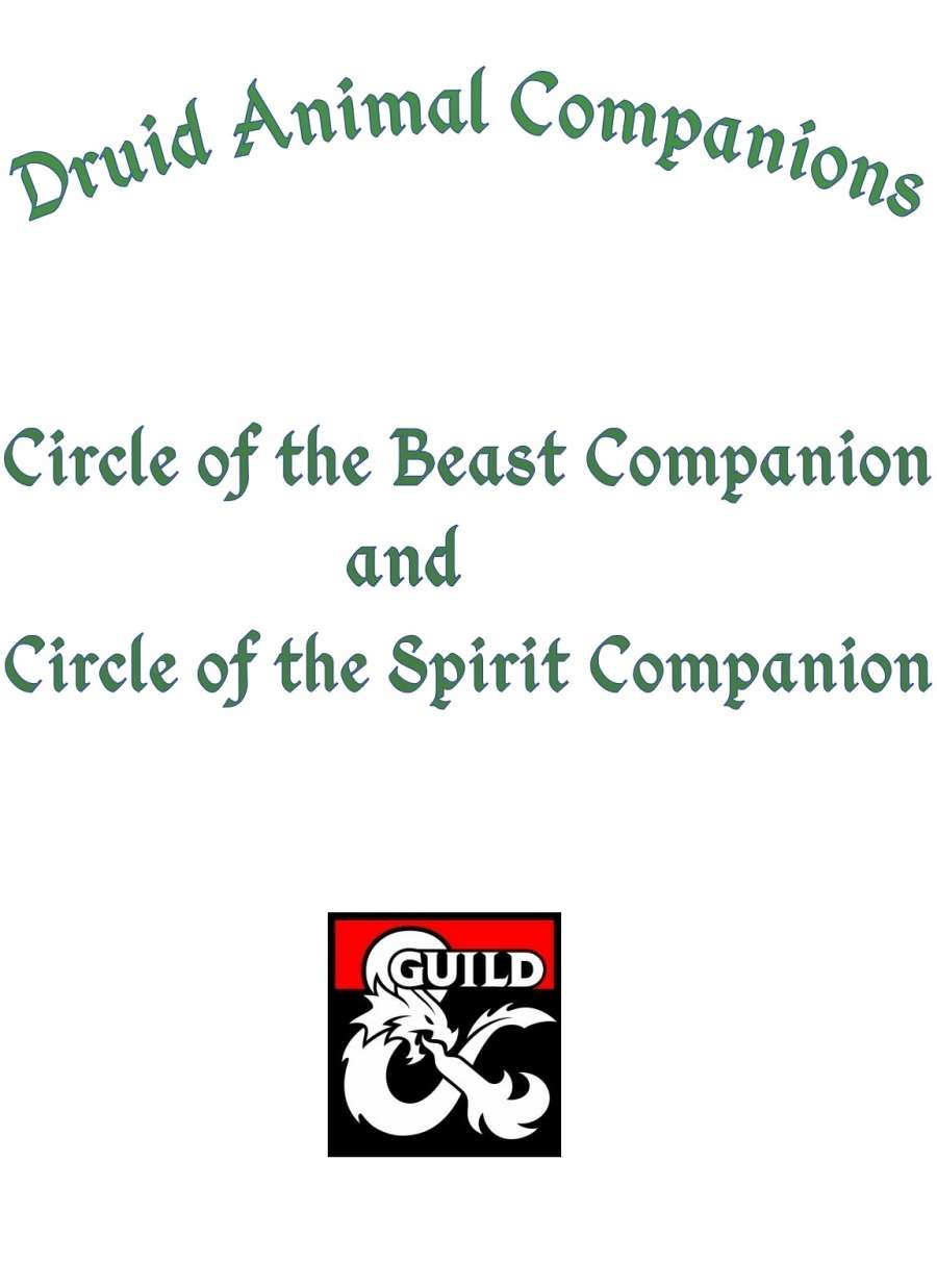 Druid Animal Companions - Dungeon Masters Guild | DriveThruRPG