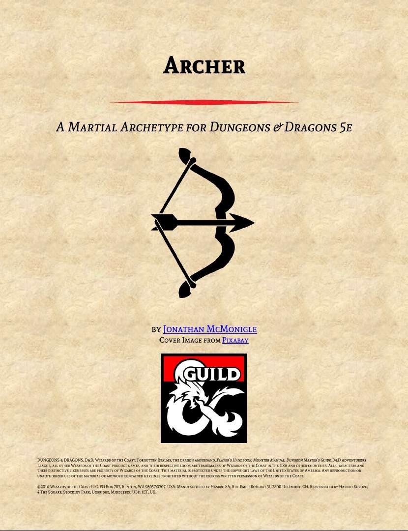 Archer - Dungeon Masters Guild | DriveThruRPG