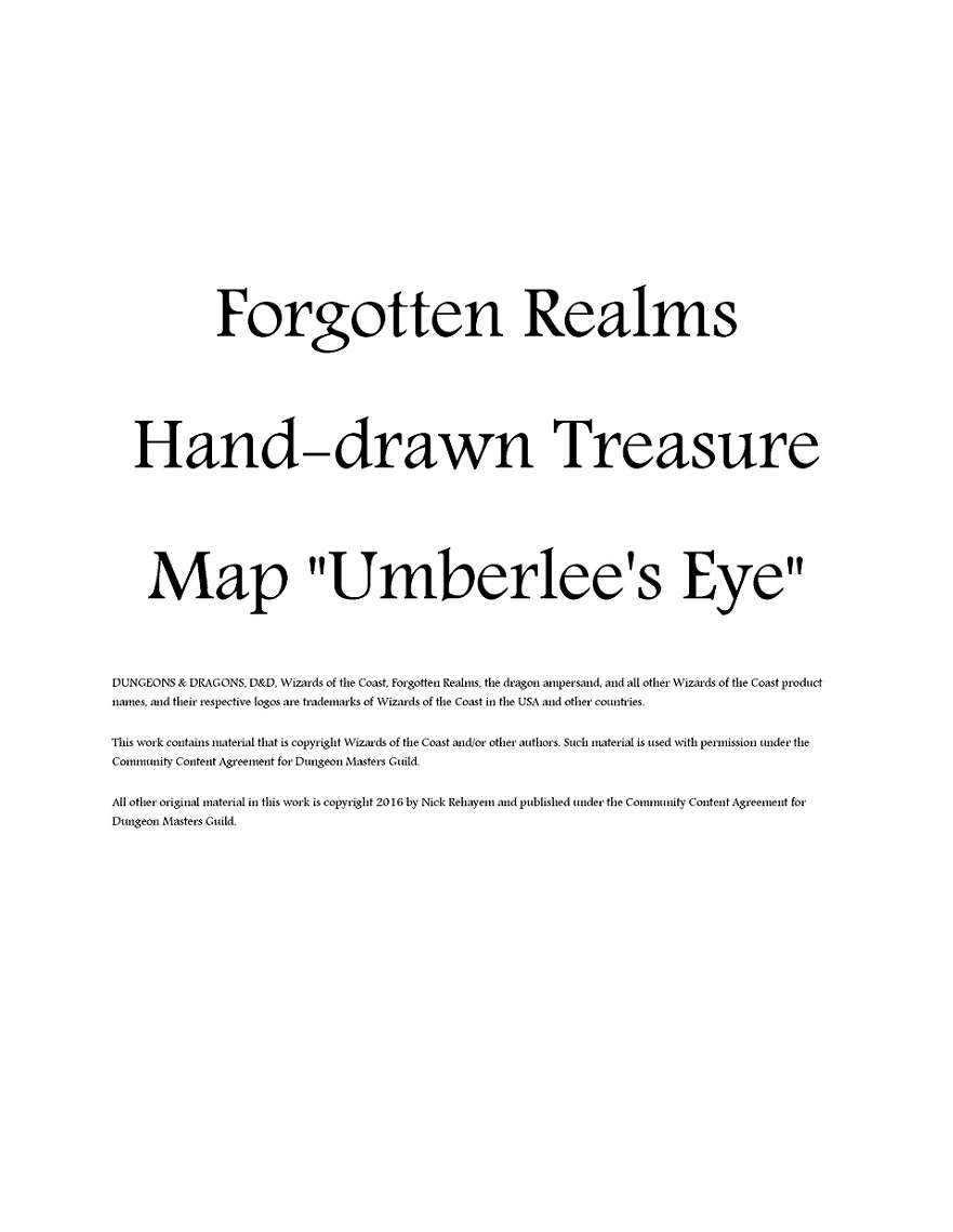Forgotten Realms Hand-drawn Treasure Map - Dungeon Masters Guild ...